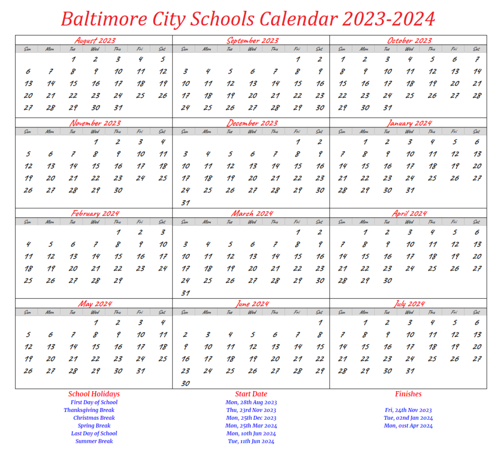Baltimore City Public Schools Calendar 2024 2025 Teacher - Calendars 2025 Baltimore City Public Schools Calendar 2024 2025 Teacher - Calendars 2025